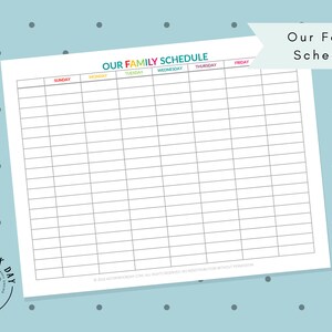 PDF: Our Family Schedule Chart - Etsy