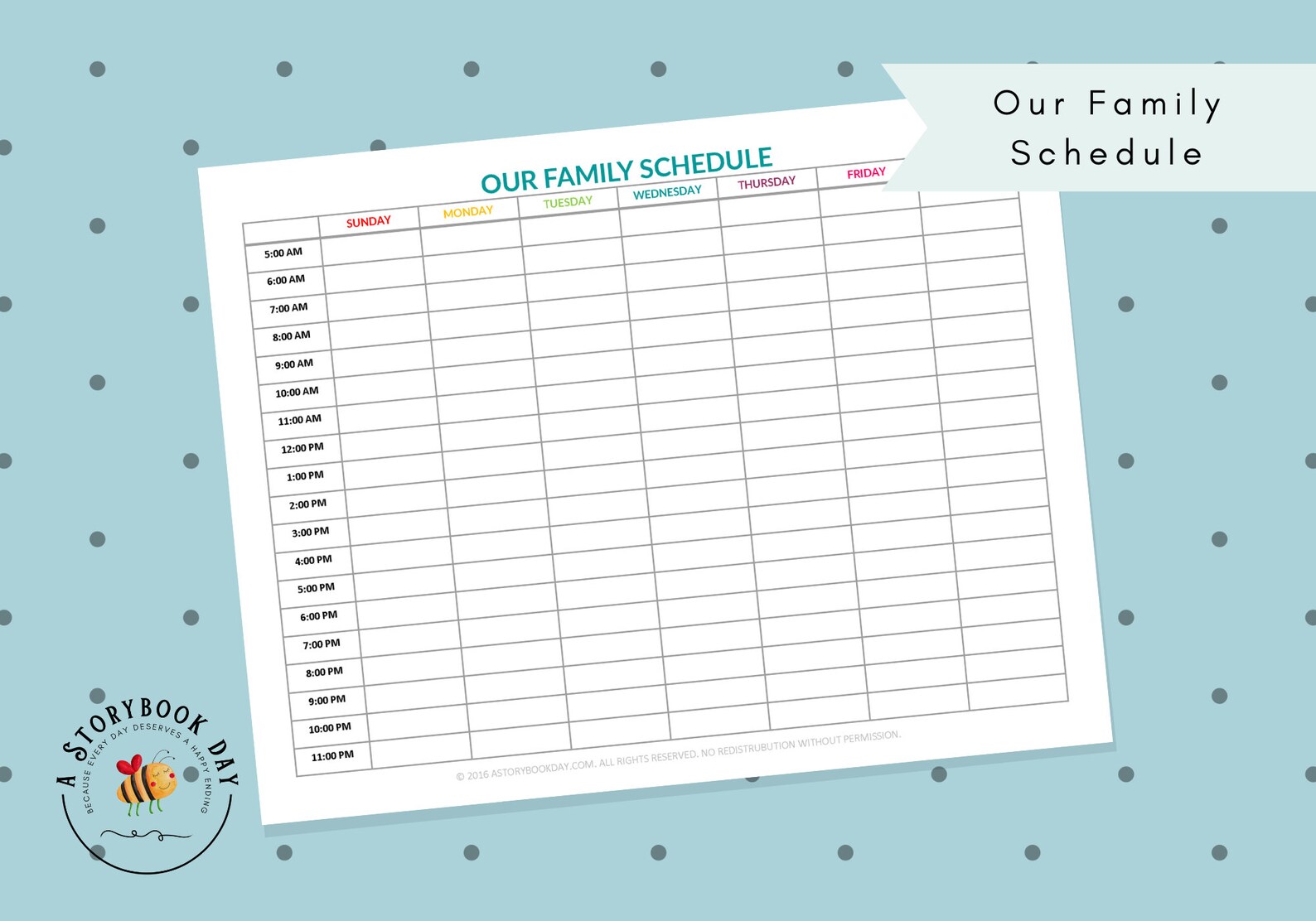 PDF: Our Family Schedule Chart - Etsy