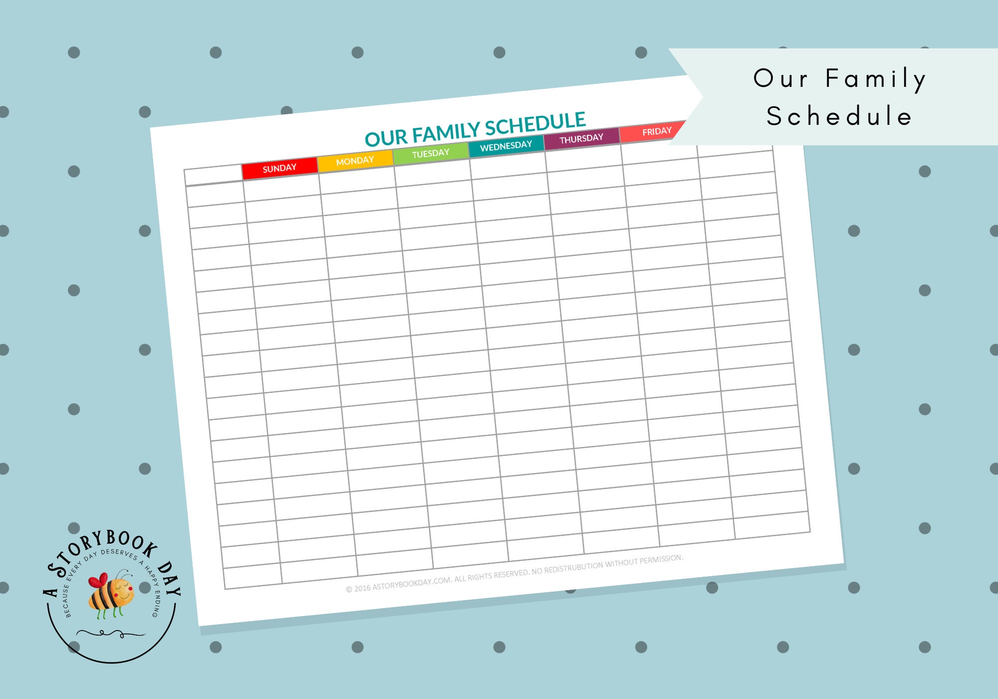 PDF: Our Family Schedule Chart - Etsy Australia