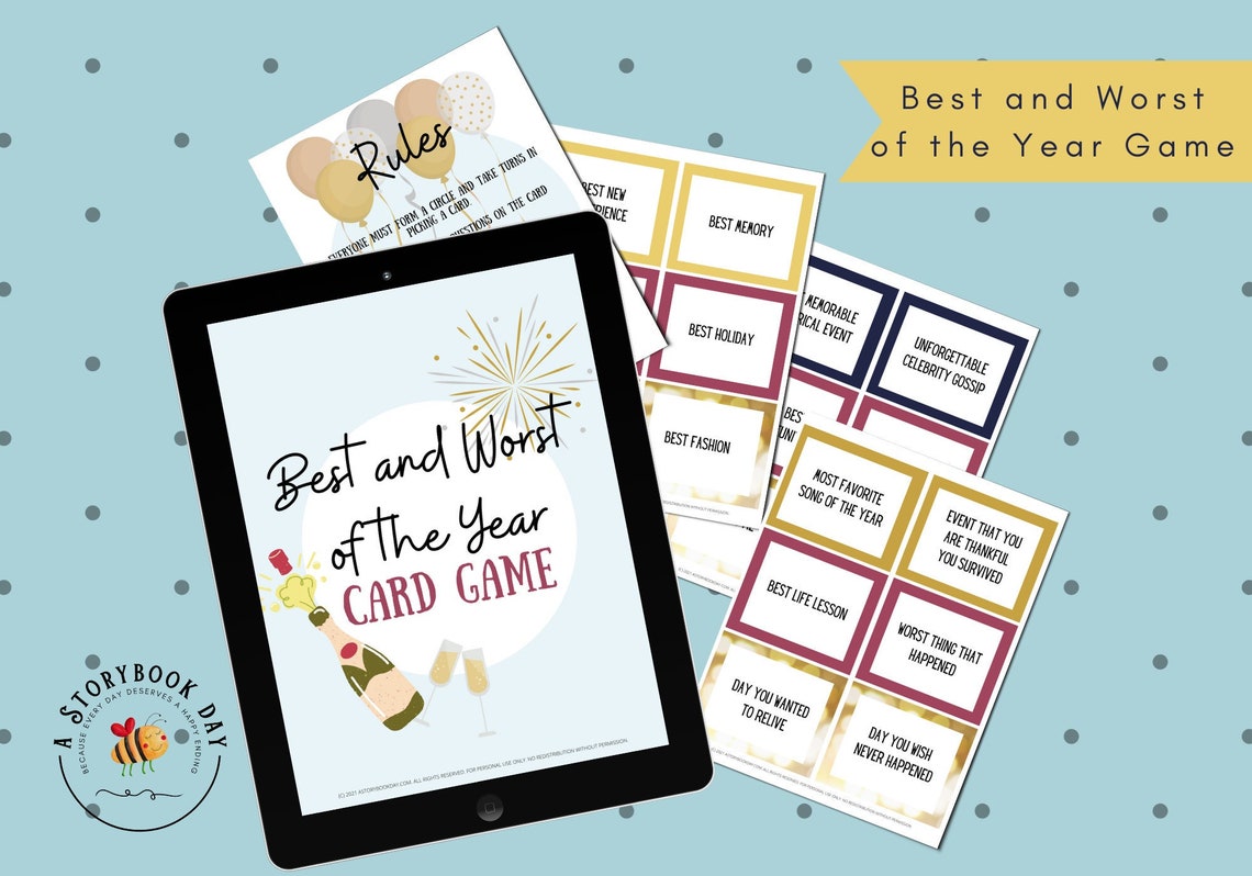 PDF: Best and Worst of the Year Card Game | Printable | PDF - Etsy
