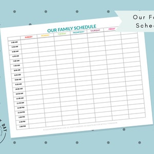 PDF: Our Family Schedule Chart - Etsy