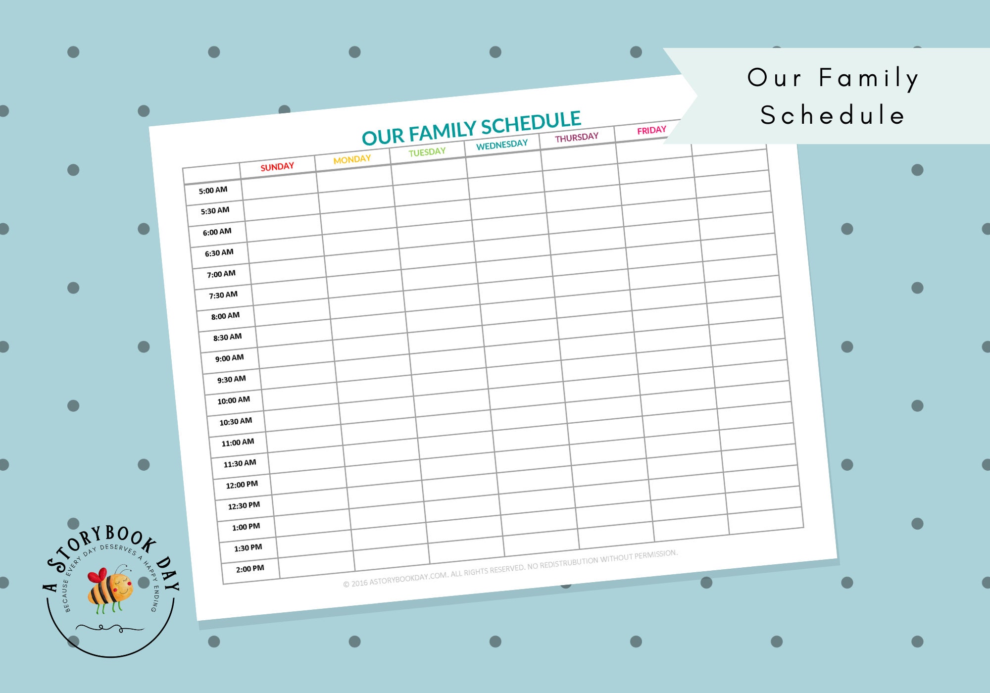PDF: Our Family Schedule Chart - Etsy