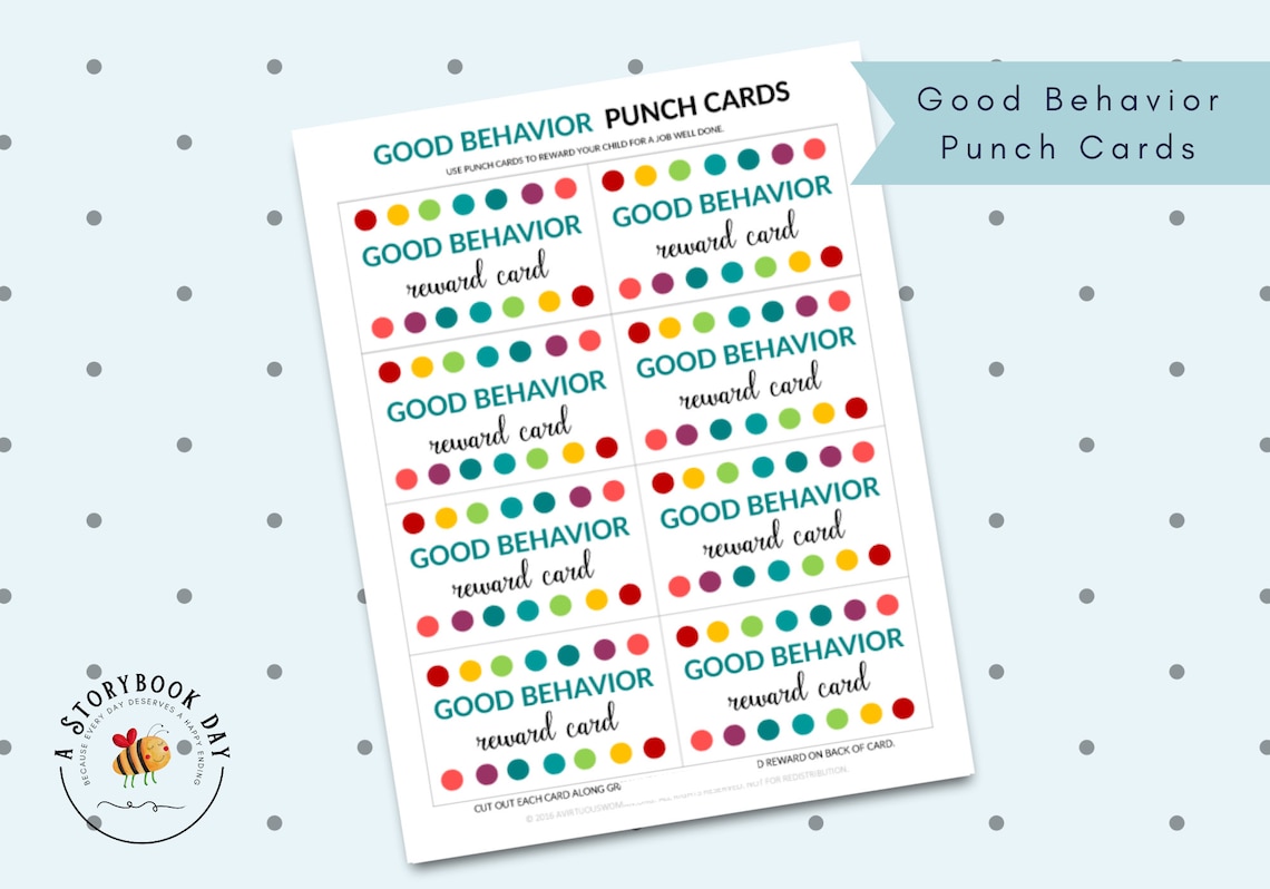 PDF: Good Behavior Punch Card | Reward Card for Kids - Etsy