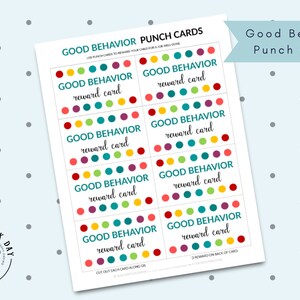 PDF: Good Behavior Punch Card | Reward Card for Kids - Etsy