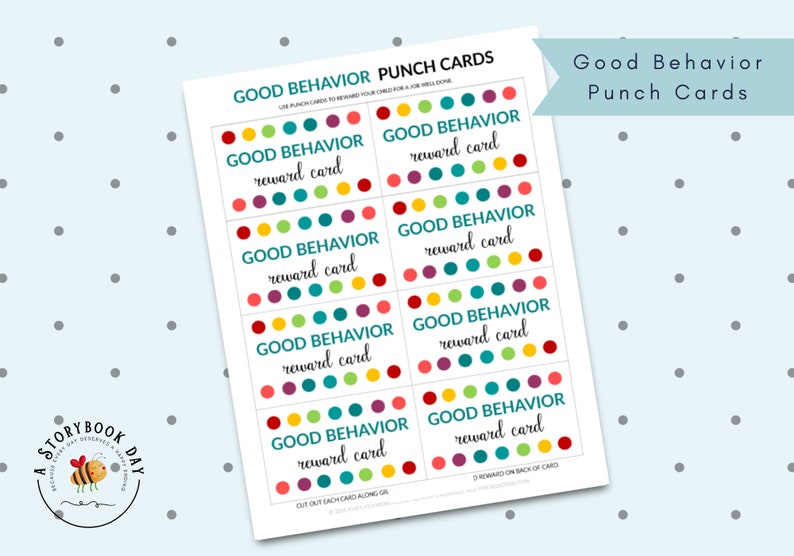 PDF: Good Behavior Punch Card | Reward Card for Kids - Etsy