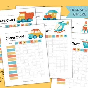PDF: Transportation | Chore Chart for Boys | Printable | Reward Chart ...