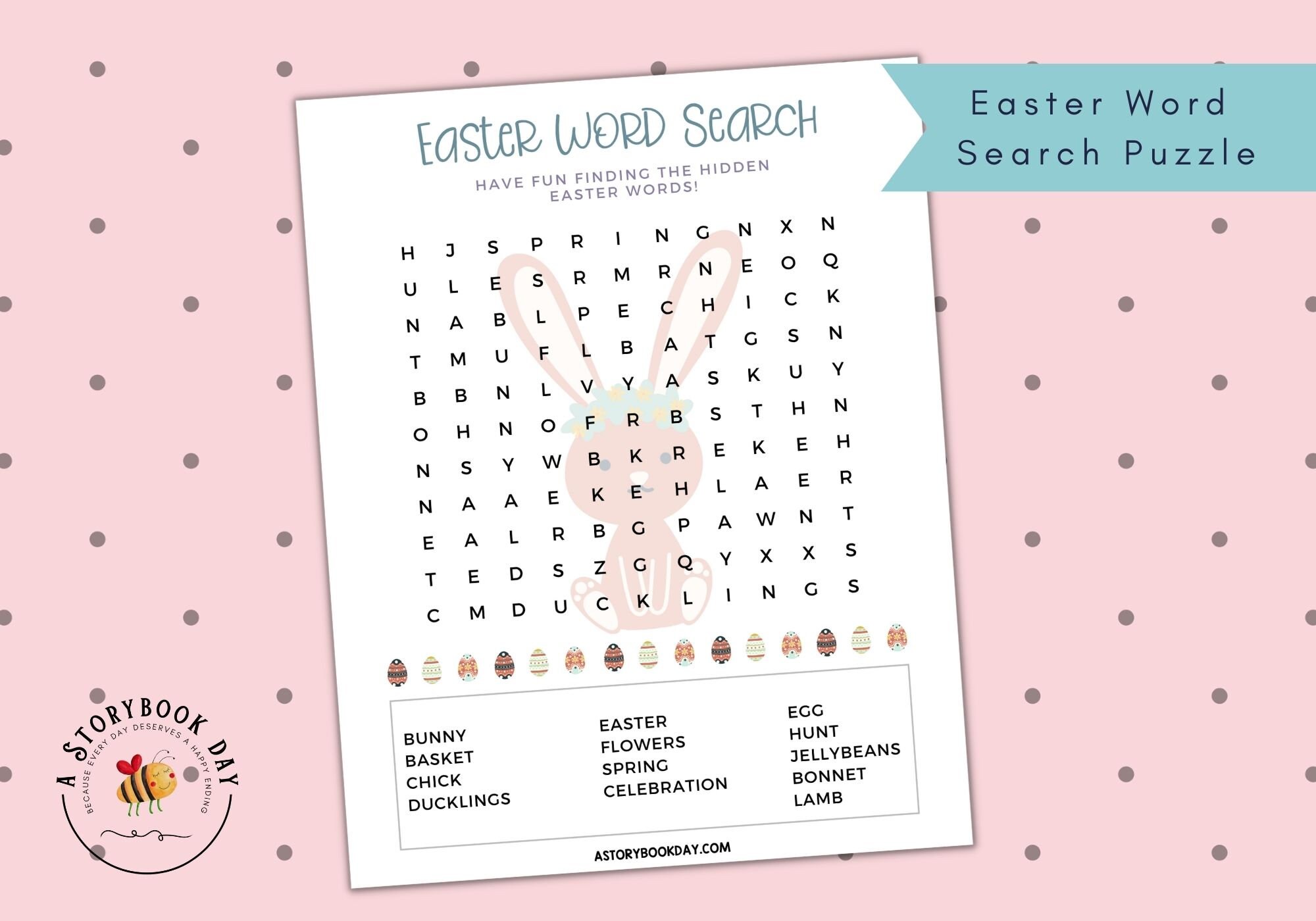 Easter Fun Activity Pack for Kids | Coloring Page | Word Search | Word ...