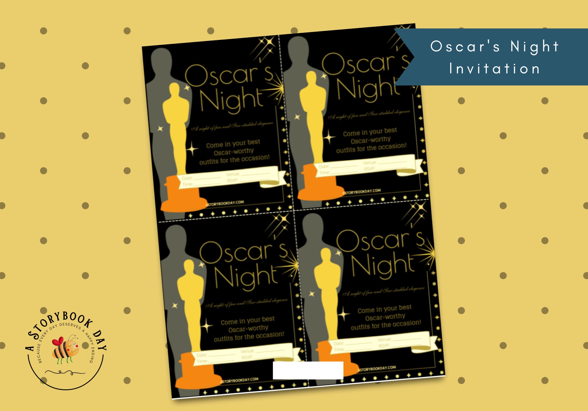 PDF: Oscar's Night Invitations | Oscar's Themed Party | Two Sizes | PDF ...