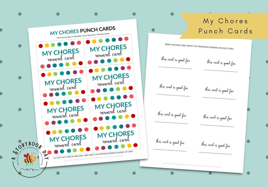 PDF: My Chores Punch Card | Reward Card for Kids - Etsy