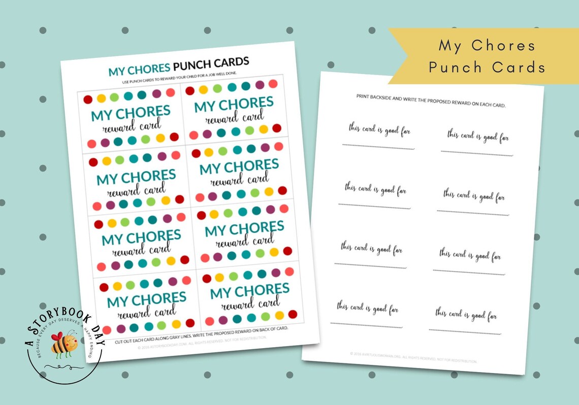 PDF: My Chores Punch Card | Reward Card for Kids - Etsy