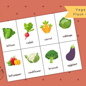 24 Vegetable Flashcards | Homeschool | Preschoolers | Kindergarten - Etsy