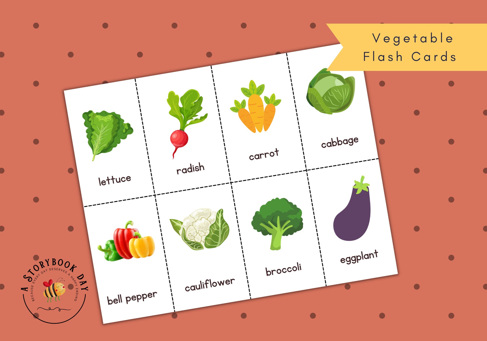 24 Vegetable Flashcards Homeschool Preschoolers Kindergarten - Etsy