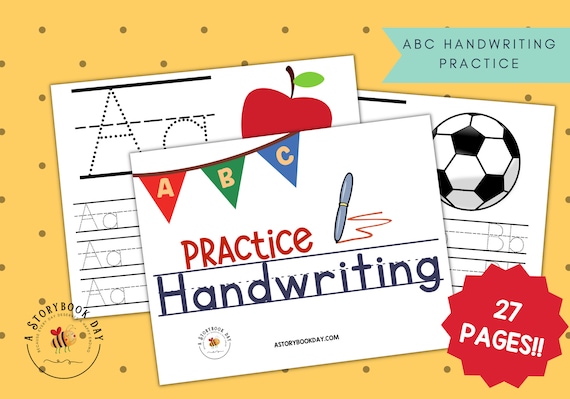 PDF: ABC Handwriting Practice Worksheets Alphabet Practice - Etsy