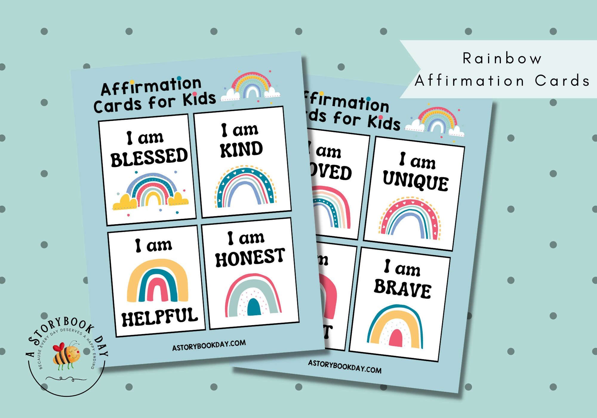 Rainbow Affirmation Cards for Kids - Etsy