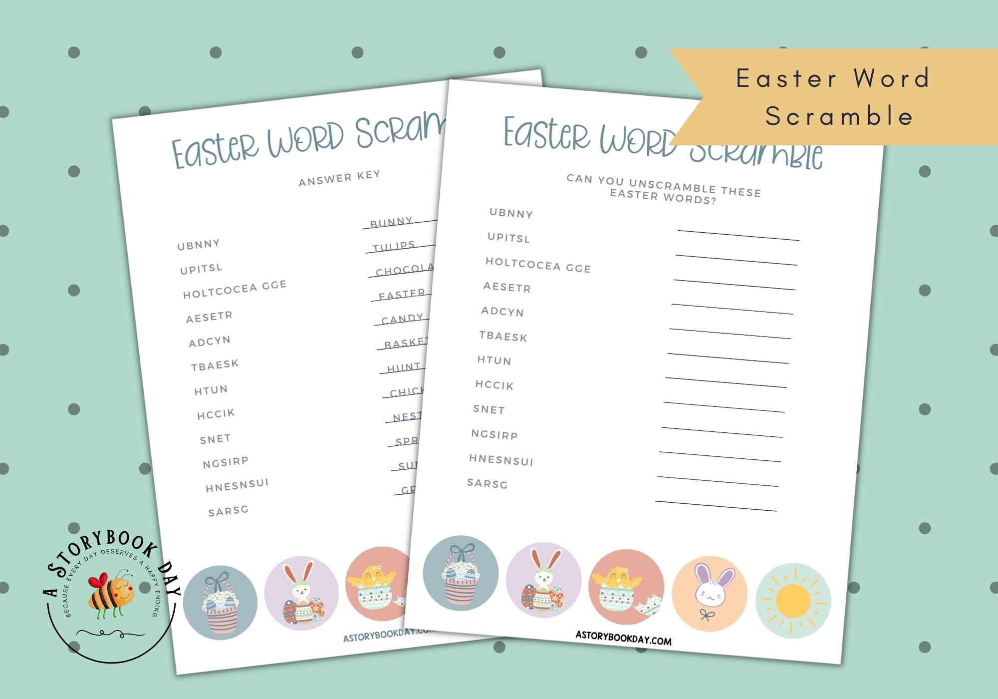 Easter Fun Activity Pack for Kids | Coloring Page | Word Search | Word ...