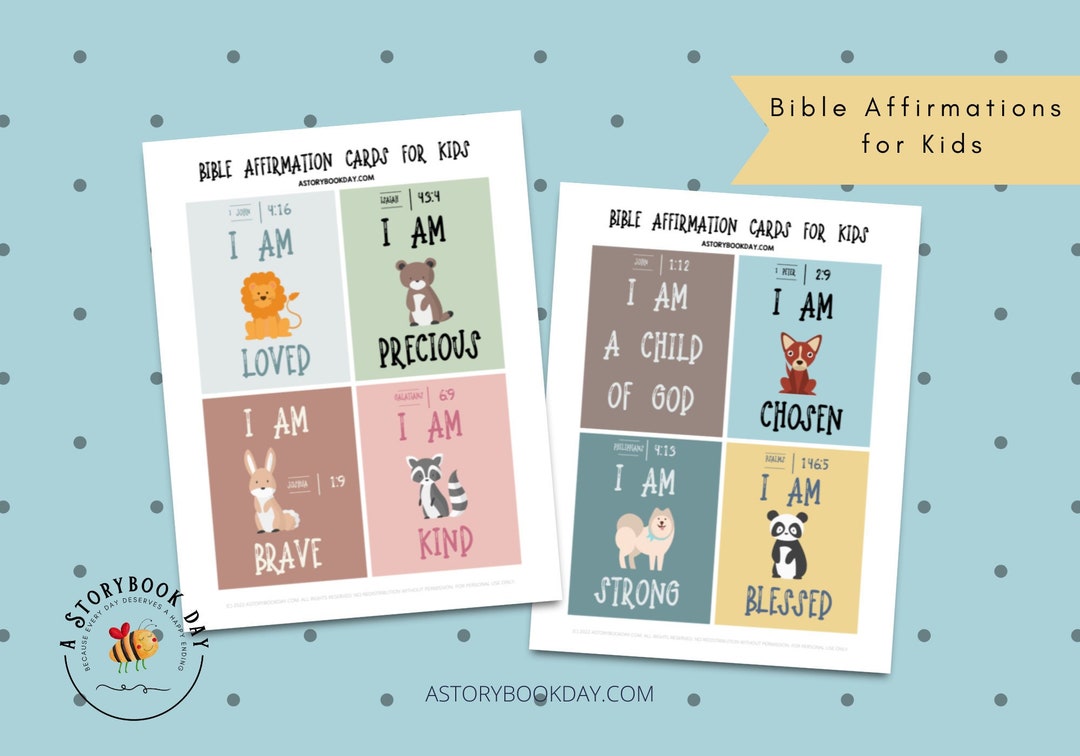 PDF: Bible Affirmation Cards for Kids - Etsy