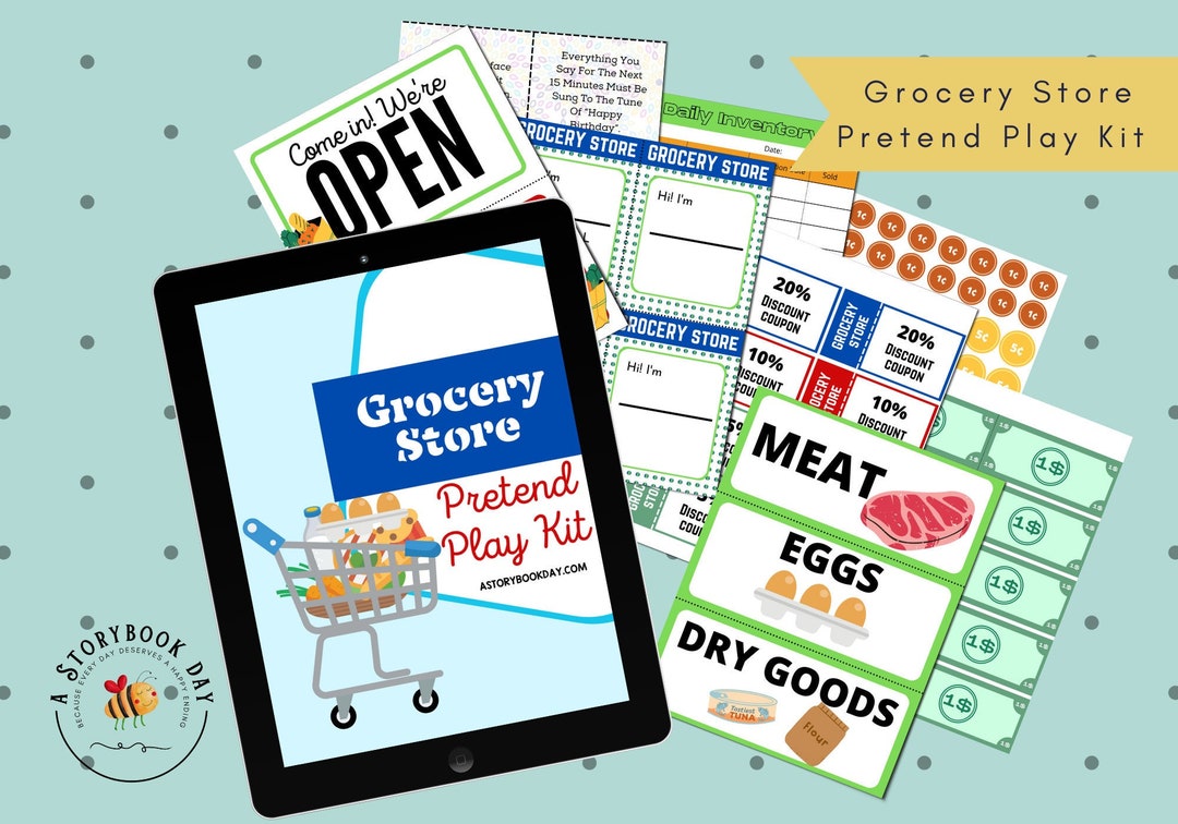 PDF: Grocery Store Pretend Play Kit for Kids - Etsy