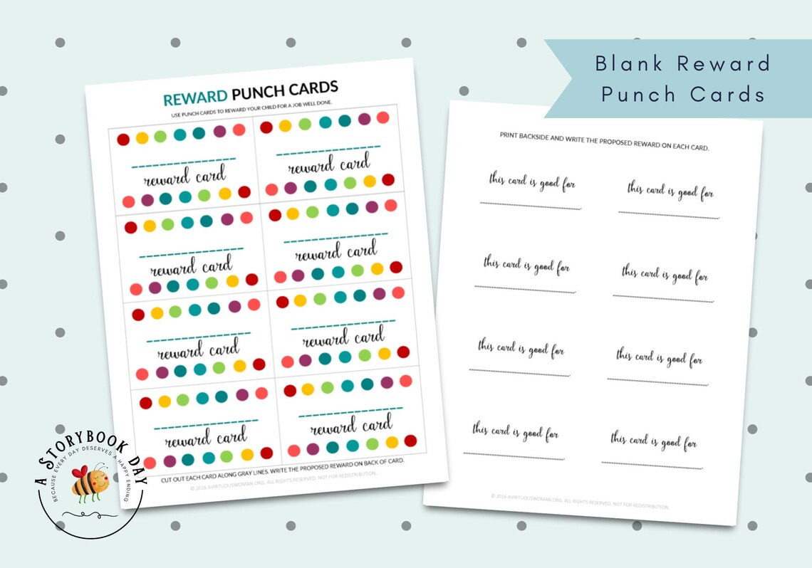 PDF: Blank Reward Punch Card - Etsy