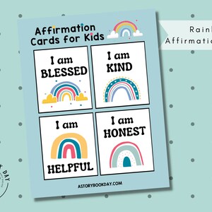Rainbow Affirmation Cards for Kids - Etsy