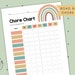 PDF: Boho Rainbows | Chore Chart for Girls | Printable | Reward Chart ...