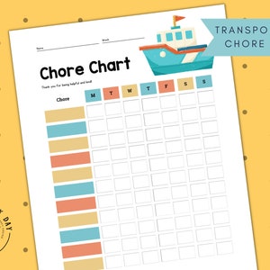 PDF: Transportation | Chore Chart for Boys | Printable | Reward Chart ...