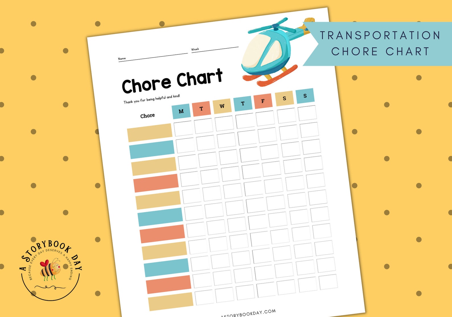 PDF: Transportation | Chore Chart for Boys | Printable | Reward Chart ...