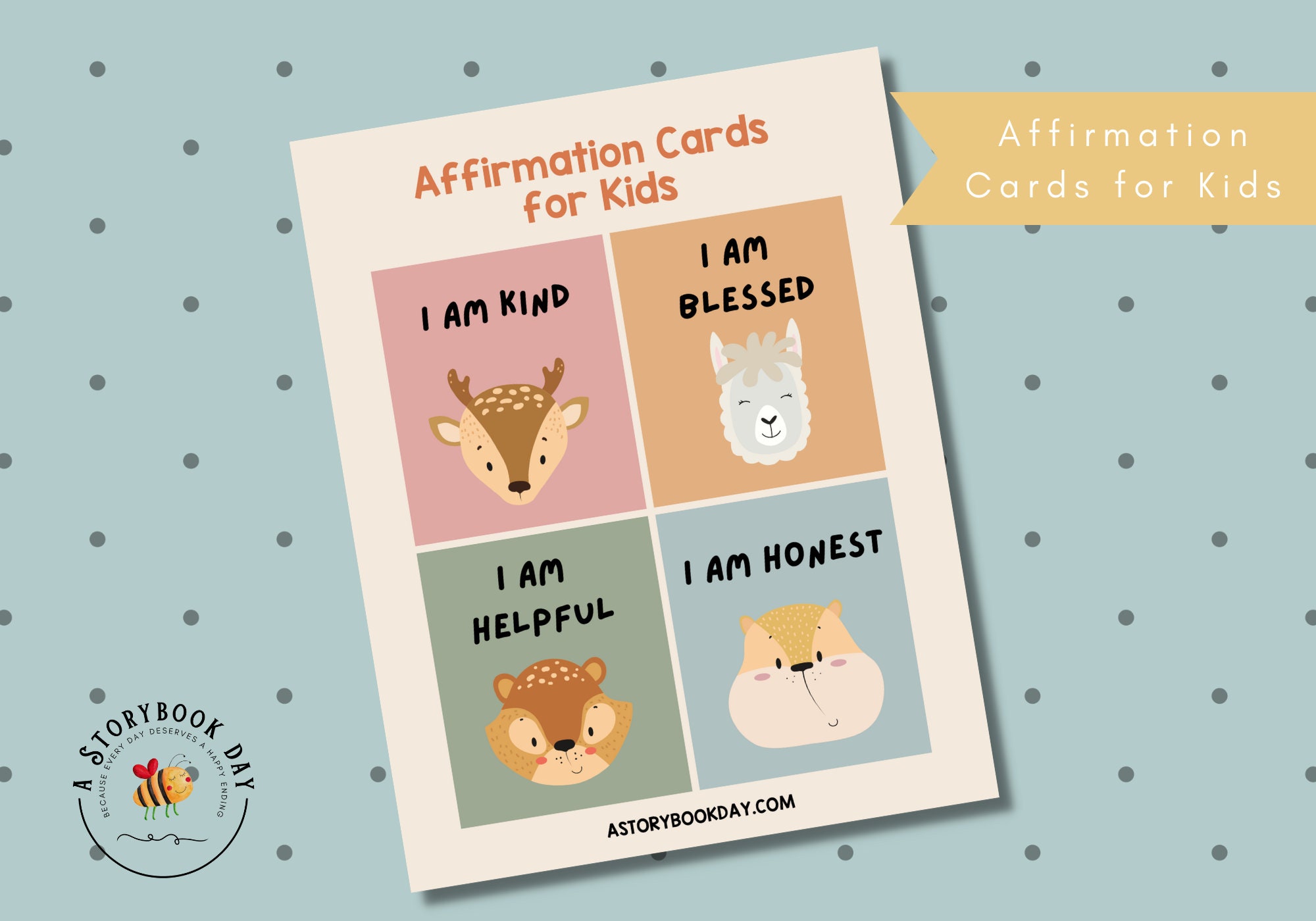 Organic Animals Affirmation Cards for Kids - Etsy