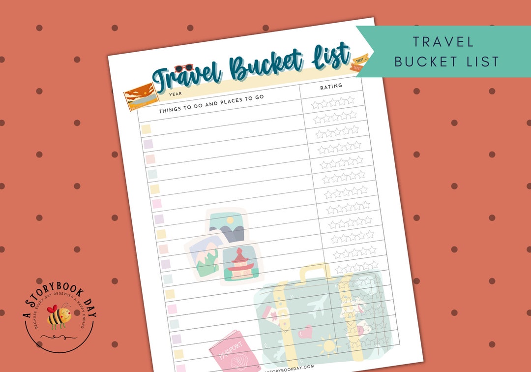 PDF: Travel Bucket List (teal) | Vacation Bucket List | Travel Planner ...
