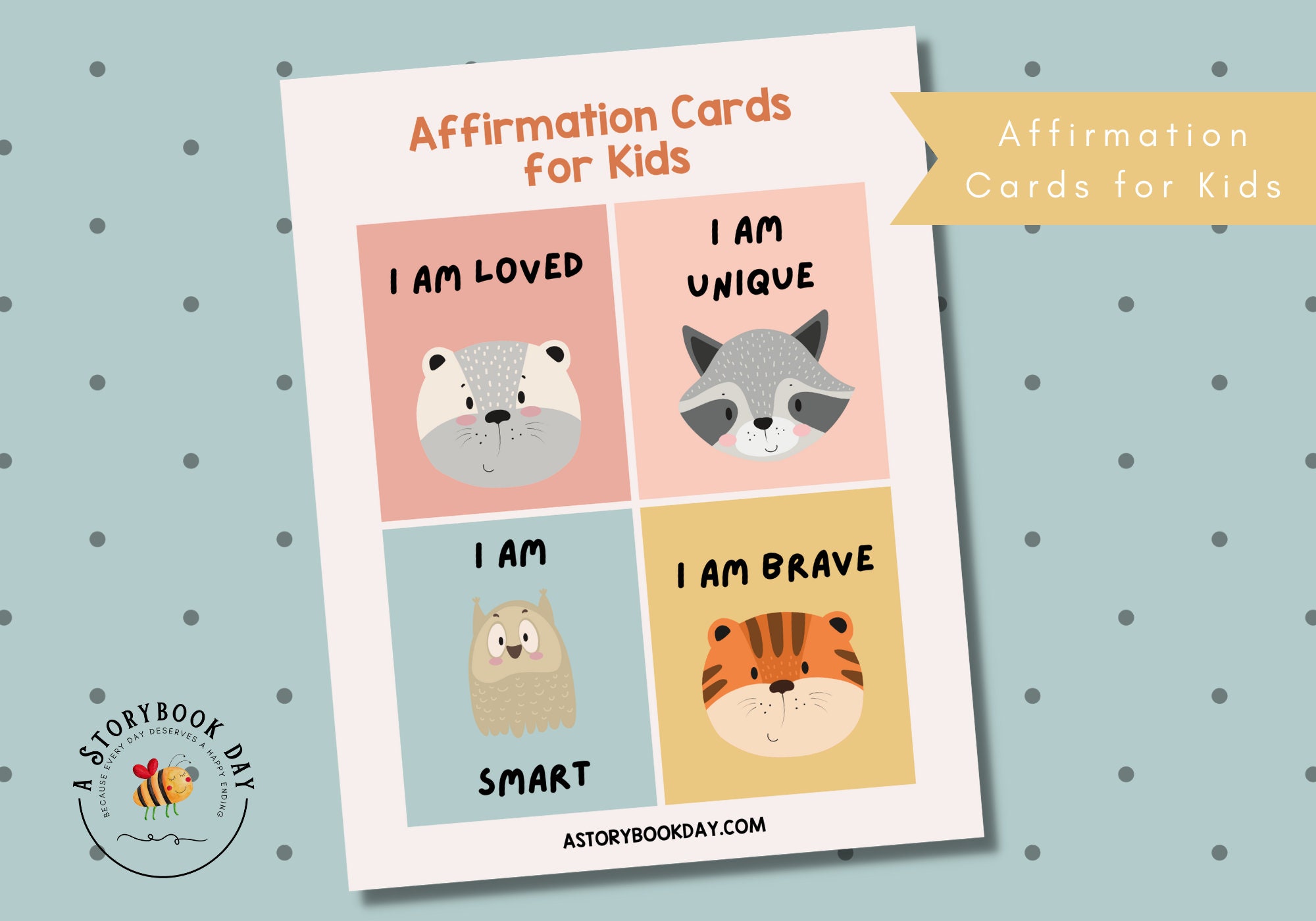 Organic Animals Affirmation Cards for Kids - Etsy