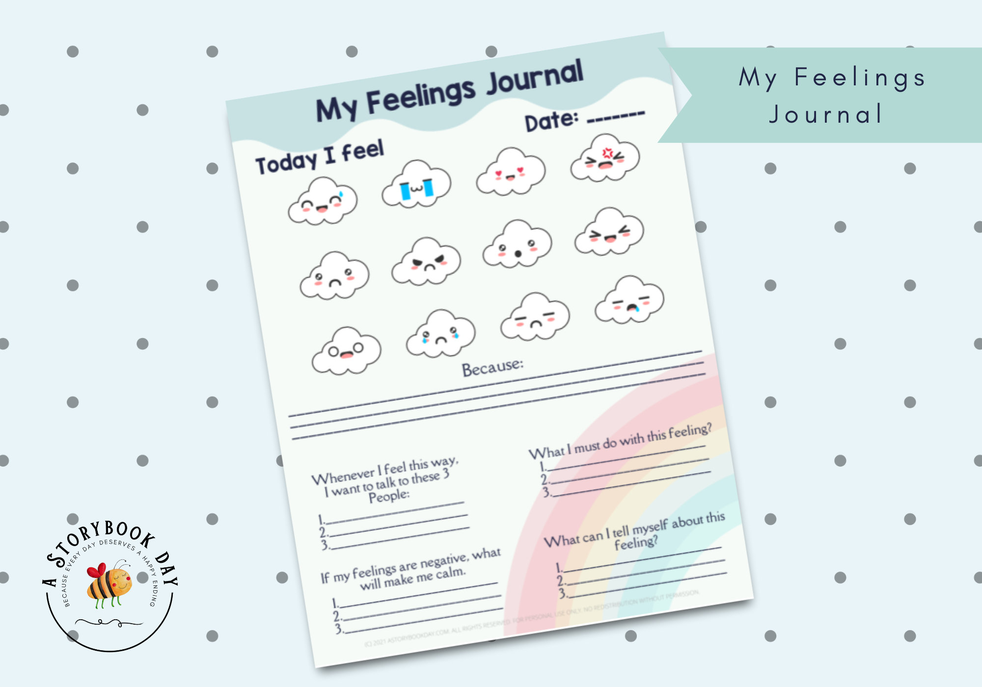 PDF: My Feelings Journal Rainbow Emojis PDF - Etsy