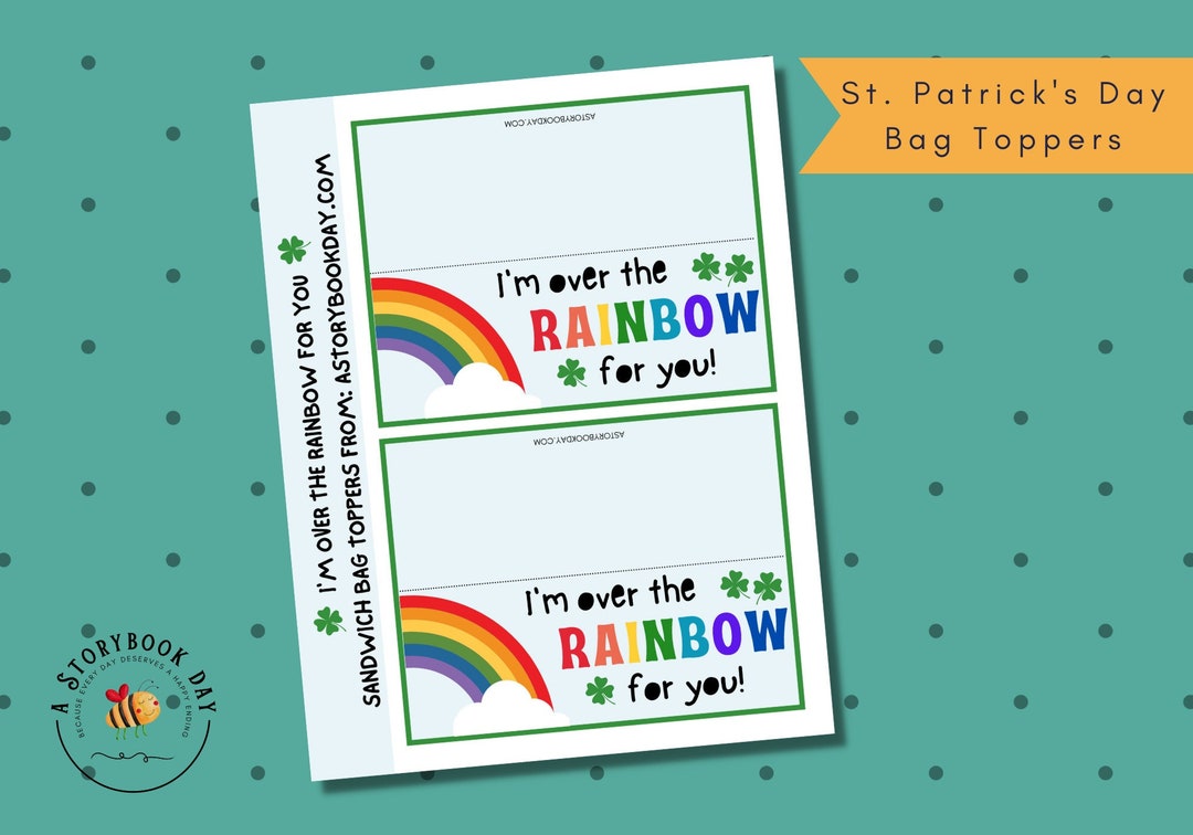Over the Rainbow for You Bag Toppers | Treat Bag Topper | St. Patrick's ...