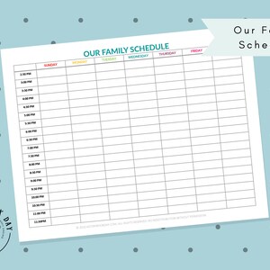 PDF: Our Family Schedule Chart - Etsy