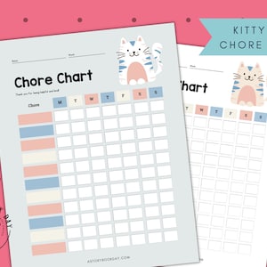 PDF: Kitty Cat Chores | Chore Chart for Kids | Printable | Reward Chart ...