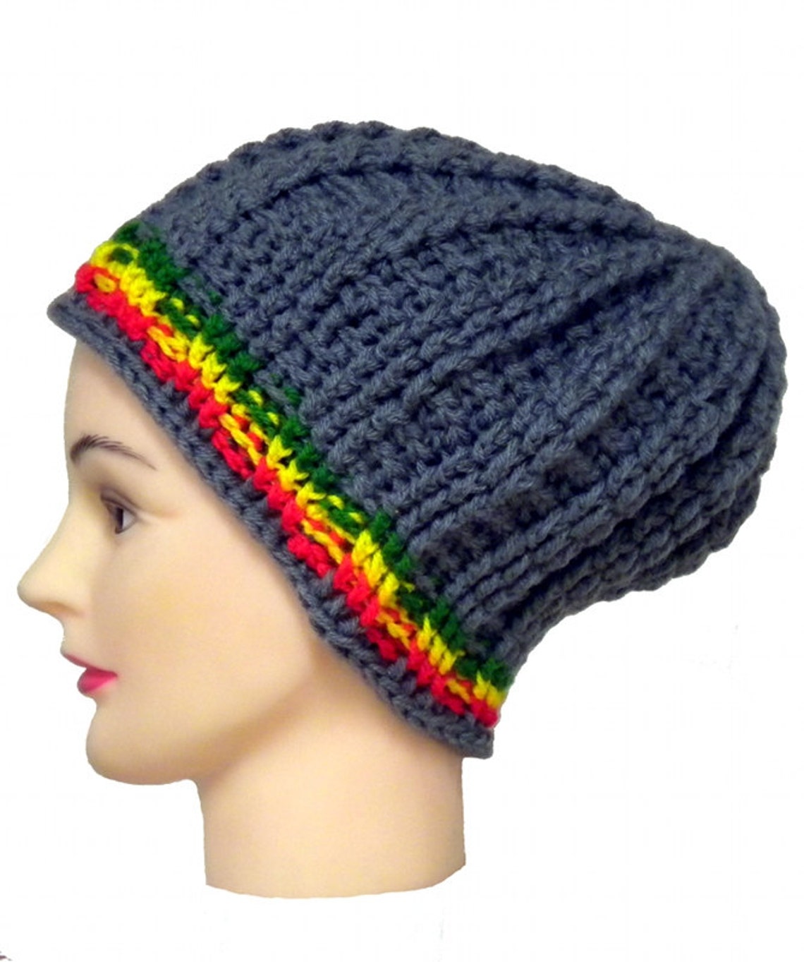 Rasta Beanie, Surf Hat, Custom Rasta Clothing, Crochet Reggae Beanie ...