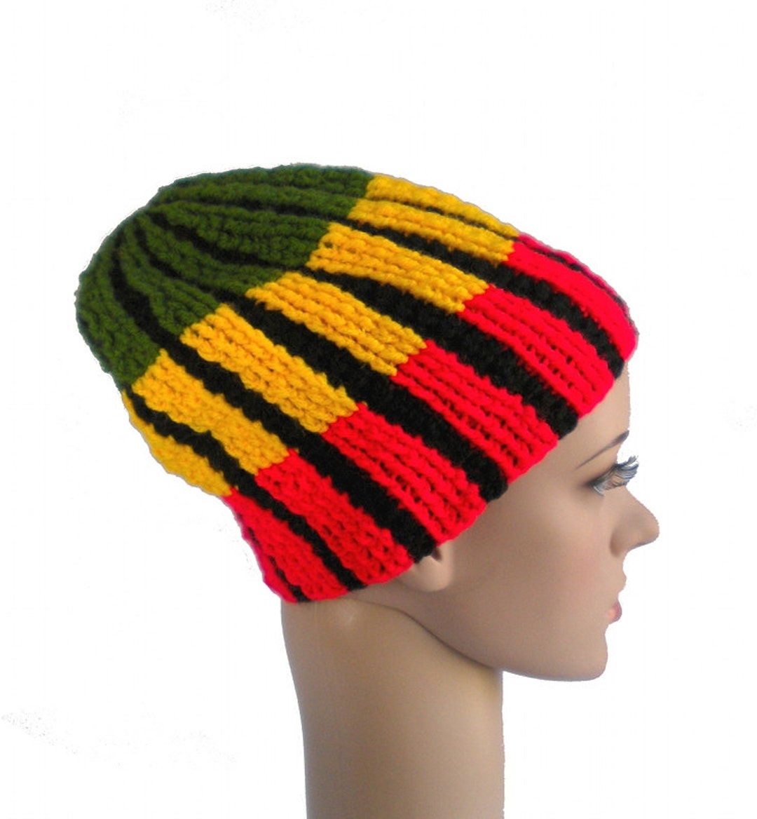 Rasta Beanie Hat, Rasta Clothing, Skull Fit Beanie, Rasta Crown - Etsy