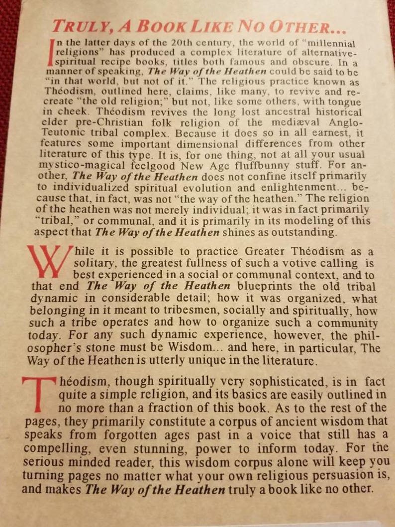 The Way of the Heathen, A Handbook of Greater Theodism by Garmen Lord ...
