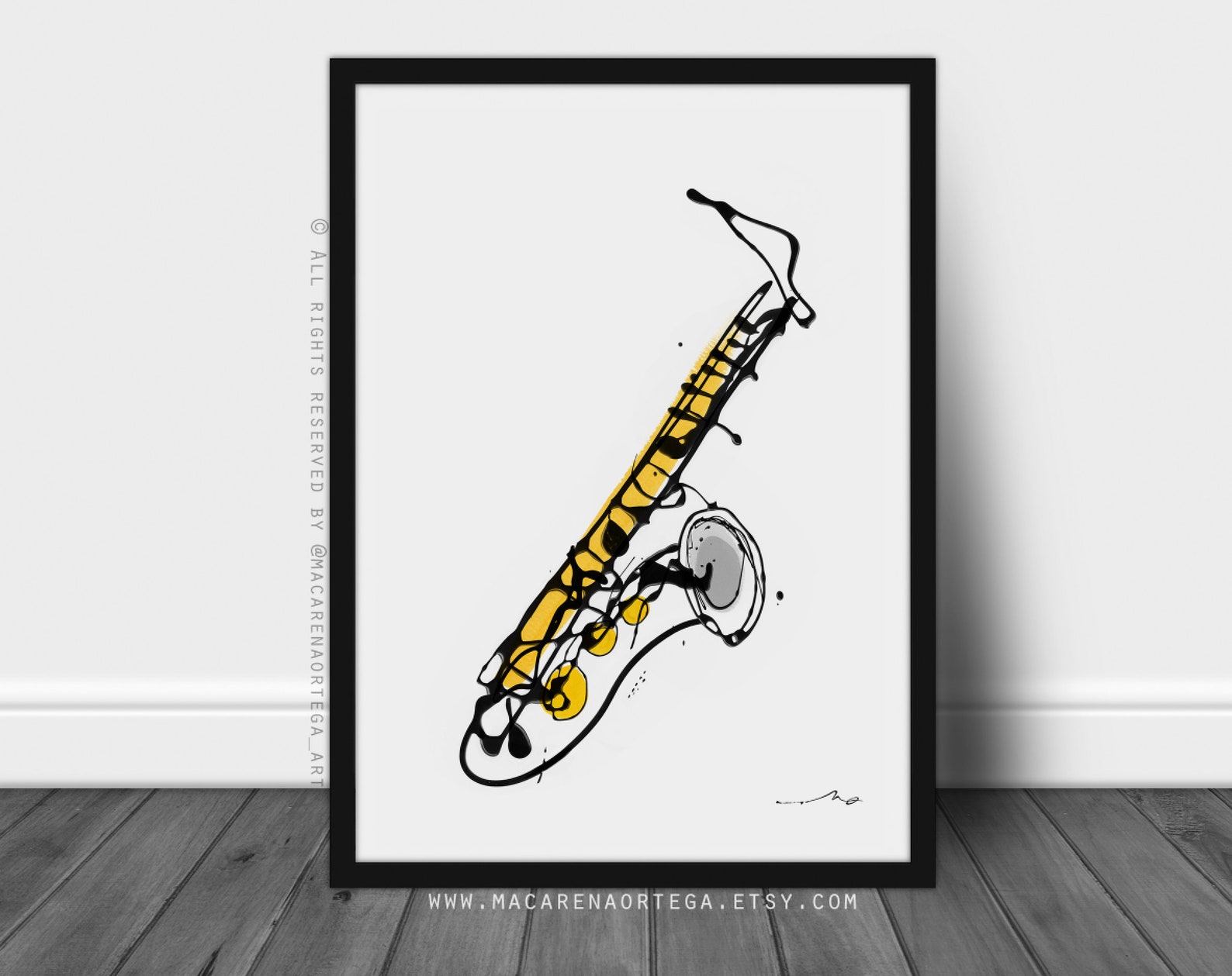 Saxophone Print minimalist art print Jazz Lovers Gift for | Etsy