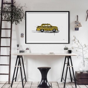 New York Taxi Cab Print Poster Collage New York Gift Yellow Cab NYC Car ...