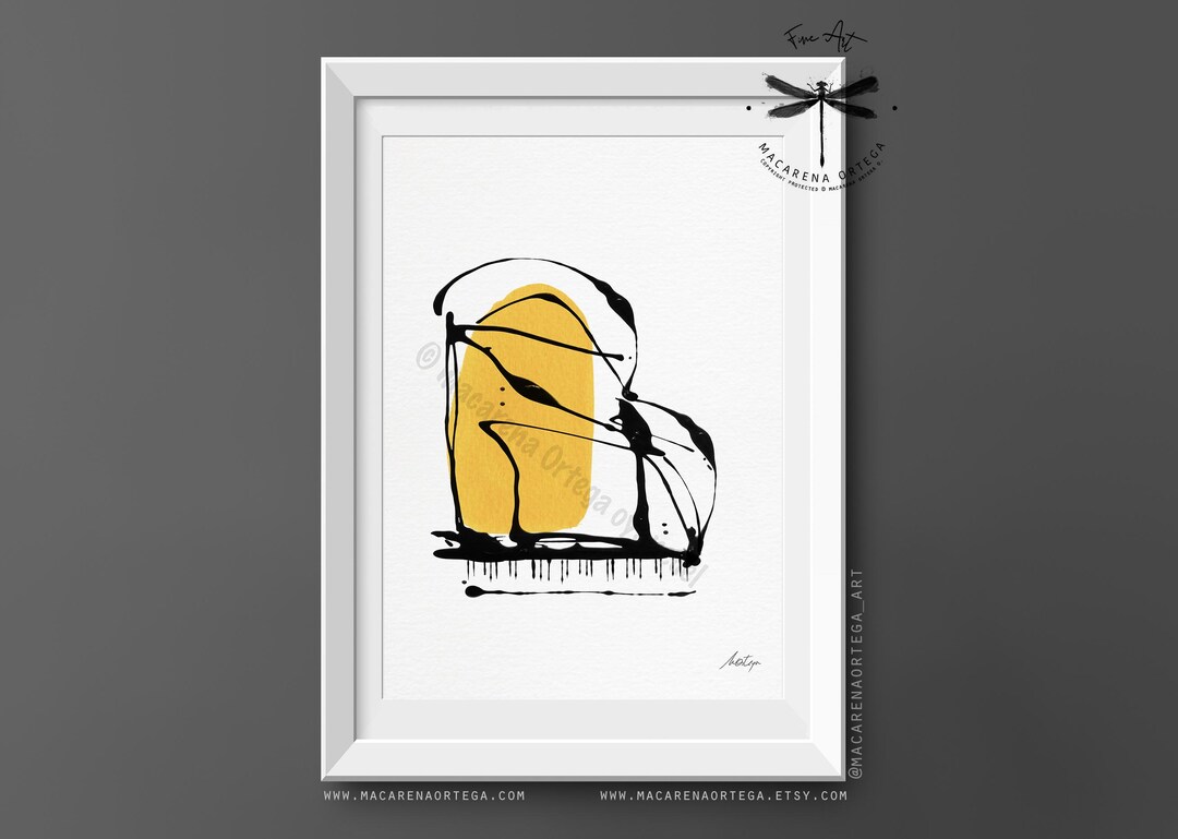 Abstract Piano Art Print | Minimalist Jazz Poster, Music Lovers Wall ...