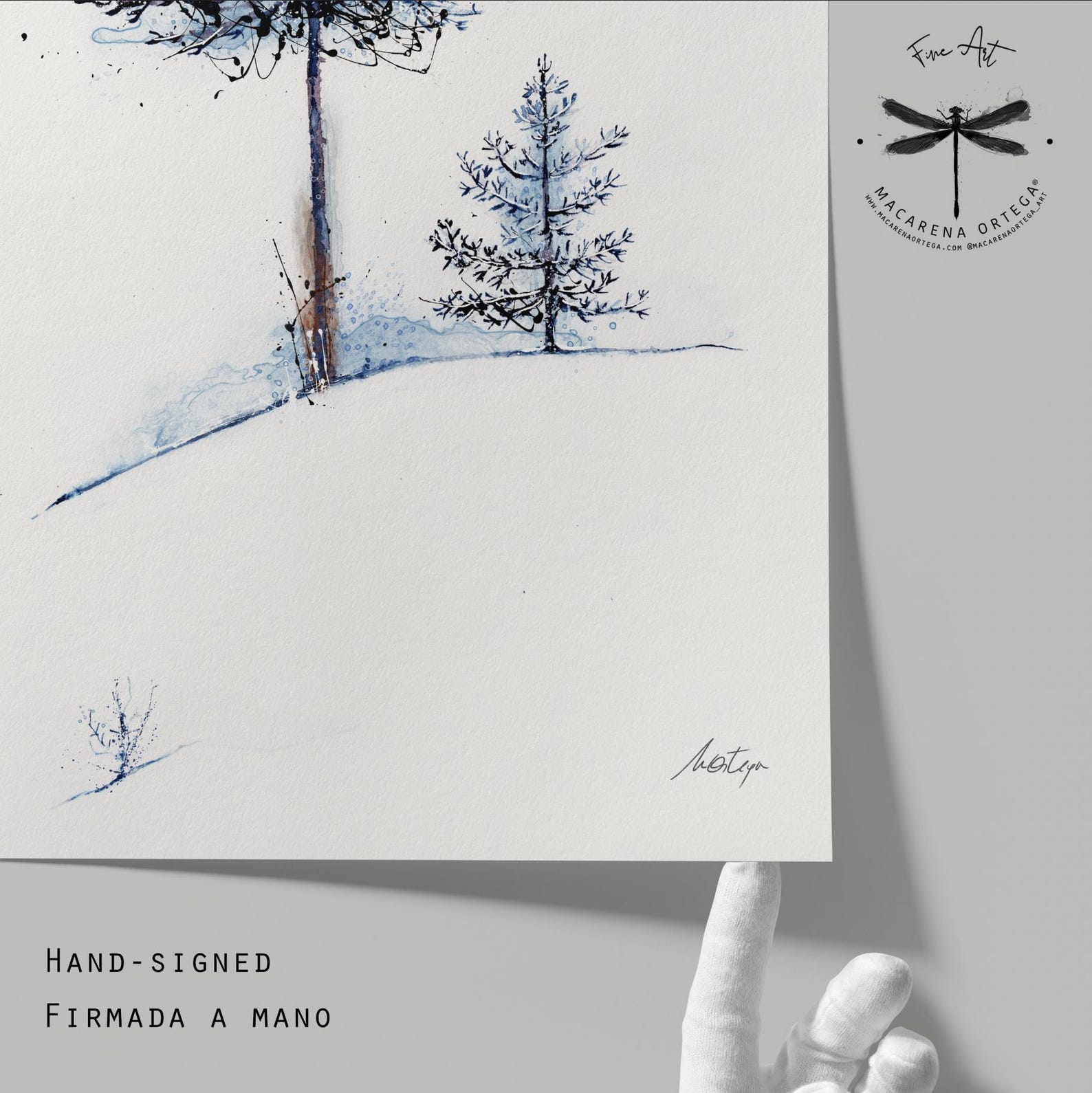 Araucaria Tree Watercolor Art | Chile Lonquimay Landscape | Winter ...