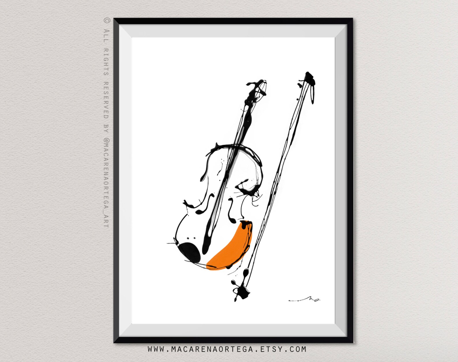 Violin Painting Violin Art Print Abstract Minimalist Violin | Etsy