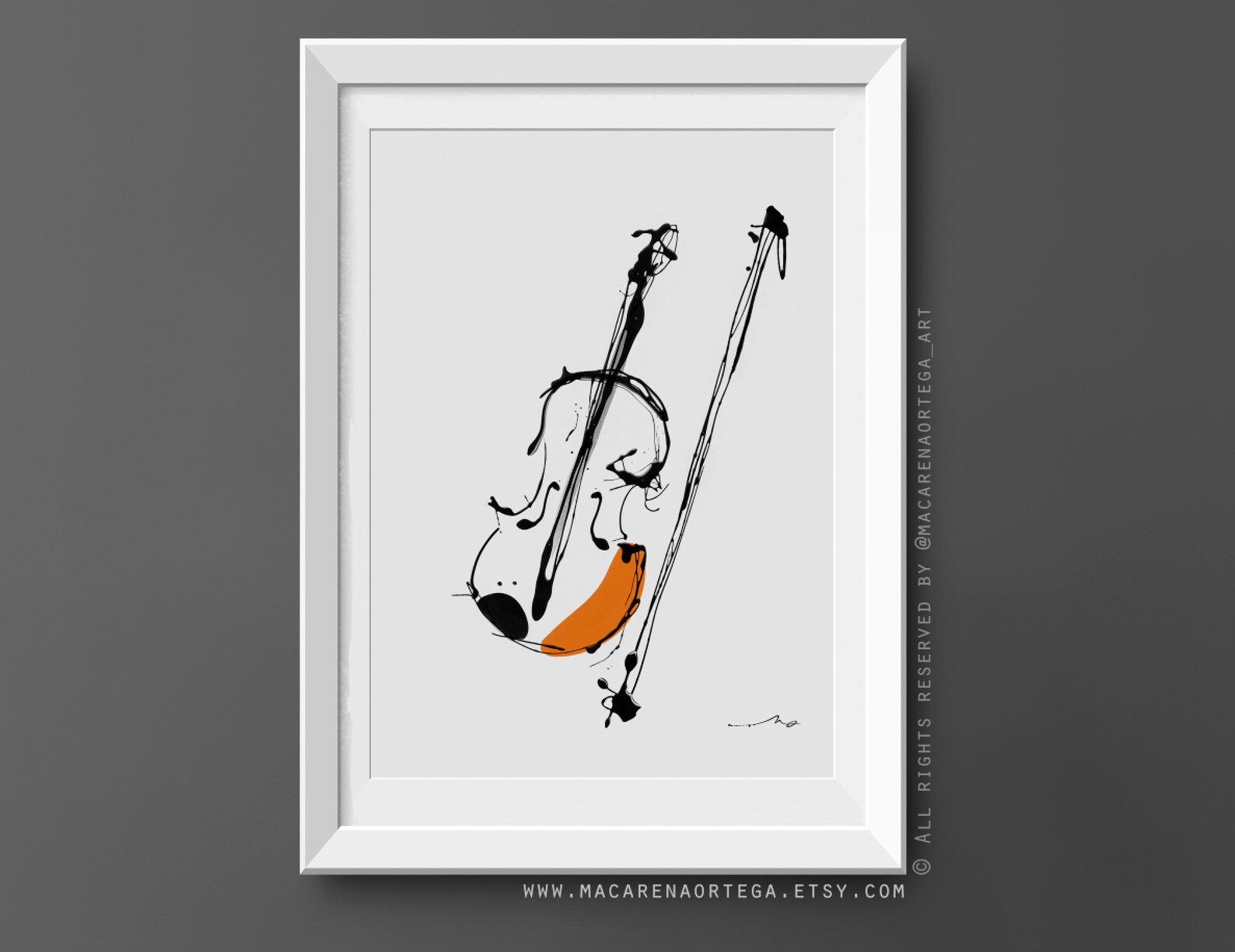 Violin Painting Violin Art Print Abstract Minimalist Violin | Etsy