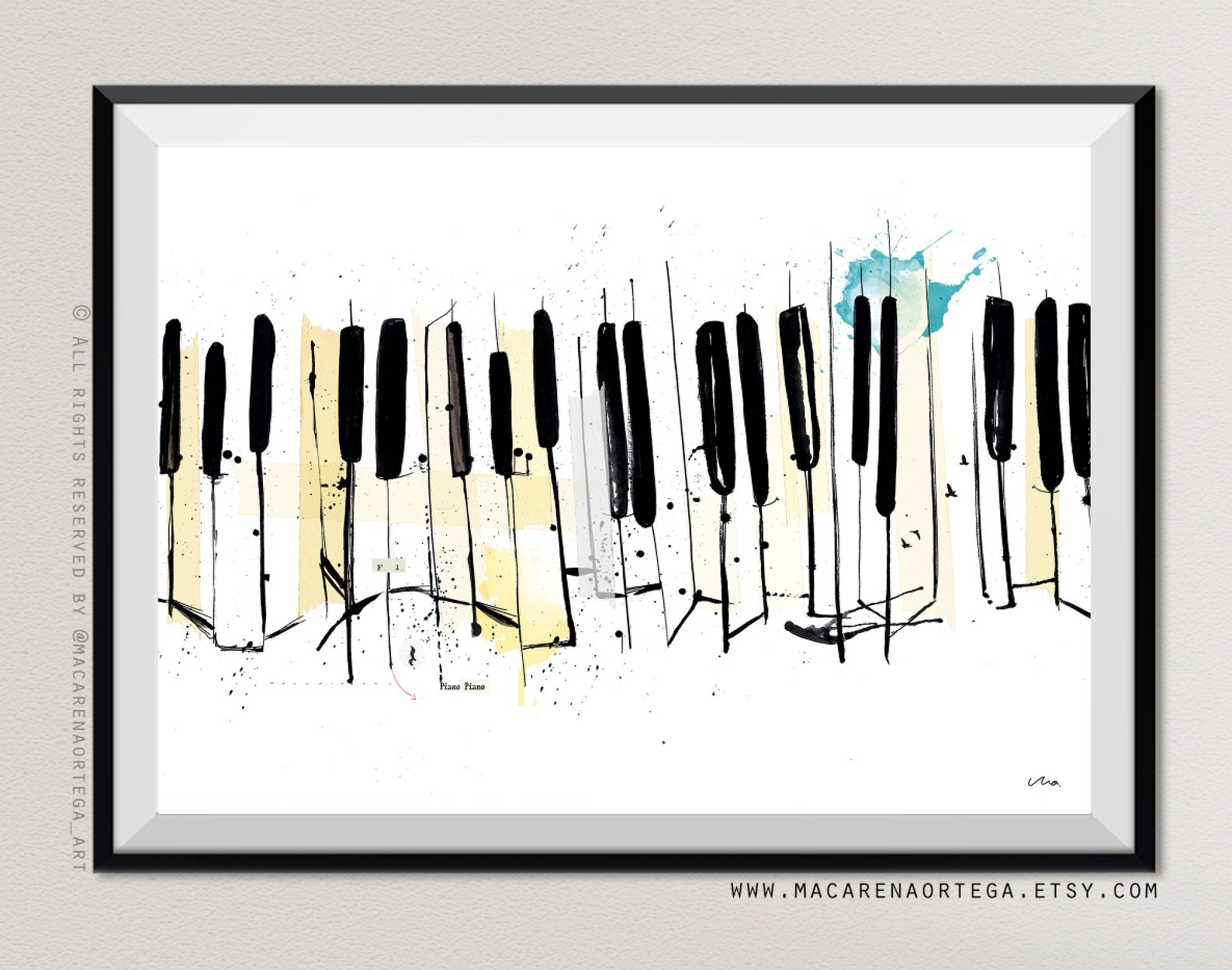 Piano Collage Art Print Nº55 Painting Grand Piano Music Art - Etsy UK
