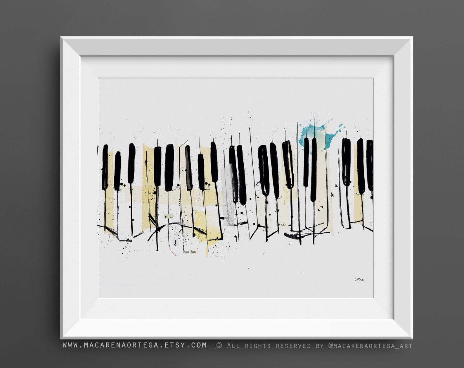 Piano Collage Art Print Nº55 Painting Grand Piano Music Art - Etsy UK