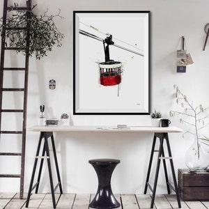 Cableway of Barcelona Cable Car Art Print Painting Teleferic - Etsy