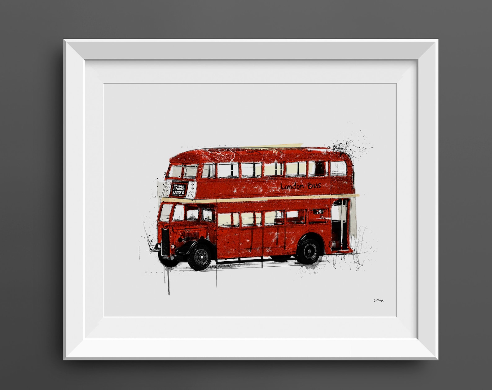 London Red Bus Print UK Double Decker Bus Poster Transport | Etsy