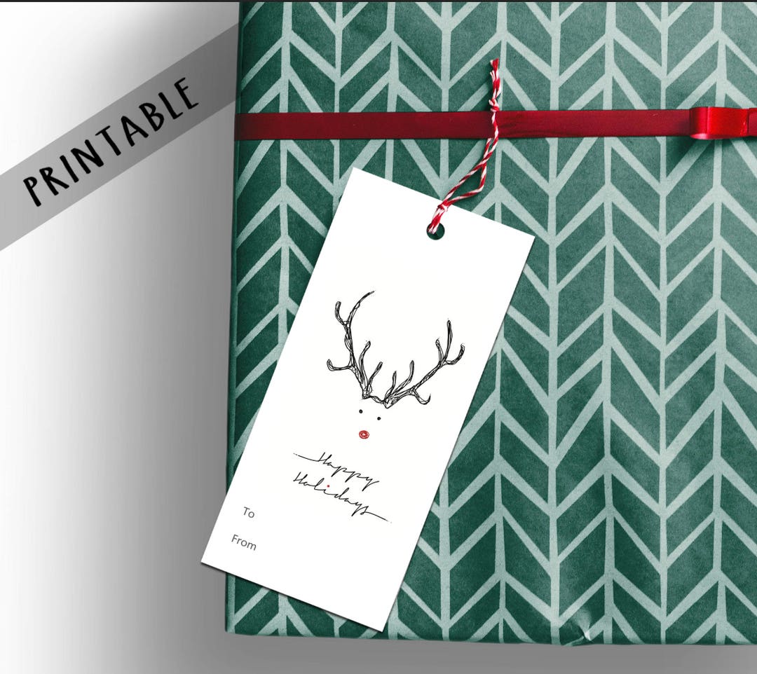 PRINTABLE Tag Christmas Tags Gift Tags Present Labels Christmas Deer ...