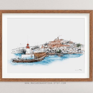 Ibiza Painting Baleares Art Prints Ibiza Spain Island Sketching Ibiza ...