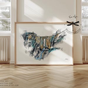 Puente Nuevo, Ronda Watercolor Art Print | Andalusia Travel Poster ...