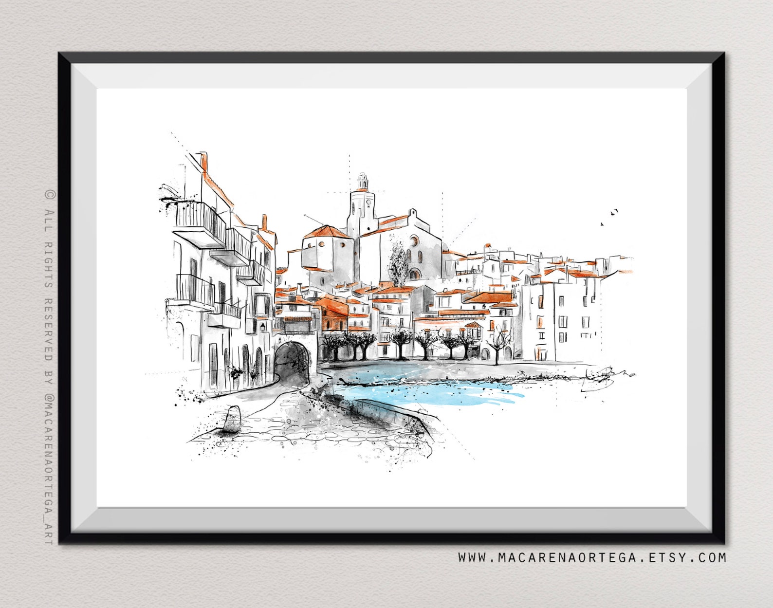 Cadaqués Painting Costa Brava art prints Cadaqués Sketching | Etsy